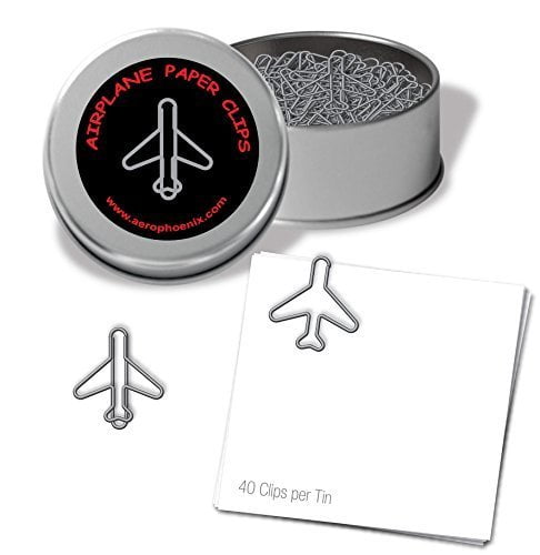 Jet Airplane Paper Clips, Tin of 40, Silver - Walmart.com