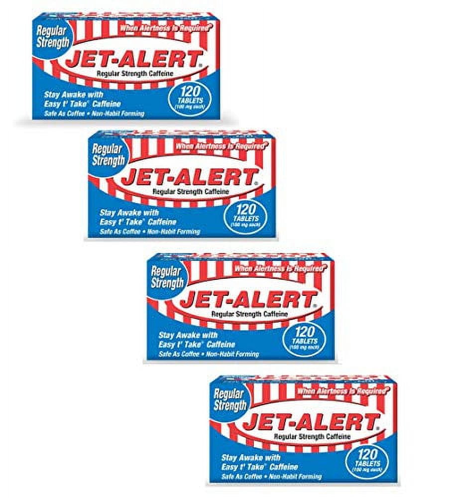 Jet-Alert Stay Awake Medicine, 100 MG Caffeine Tablets, 120 Count (Pack ...