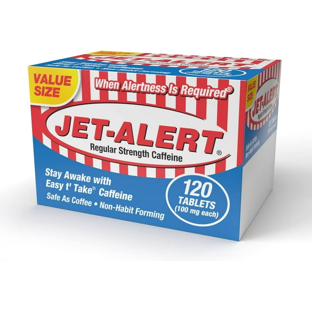 Jet-Alert 100 MG Each Caffeine Tab 120 Count - Walmart.com