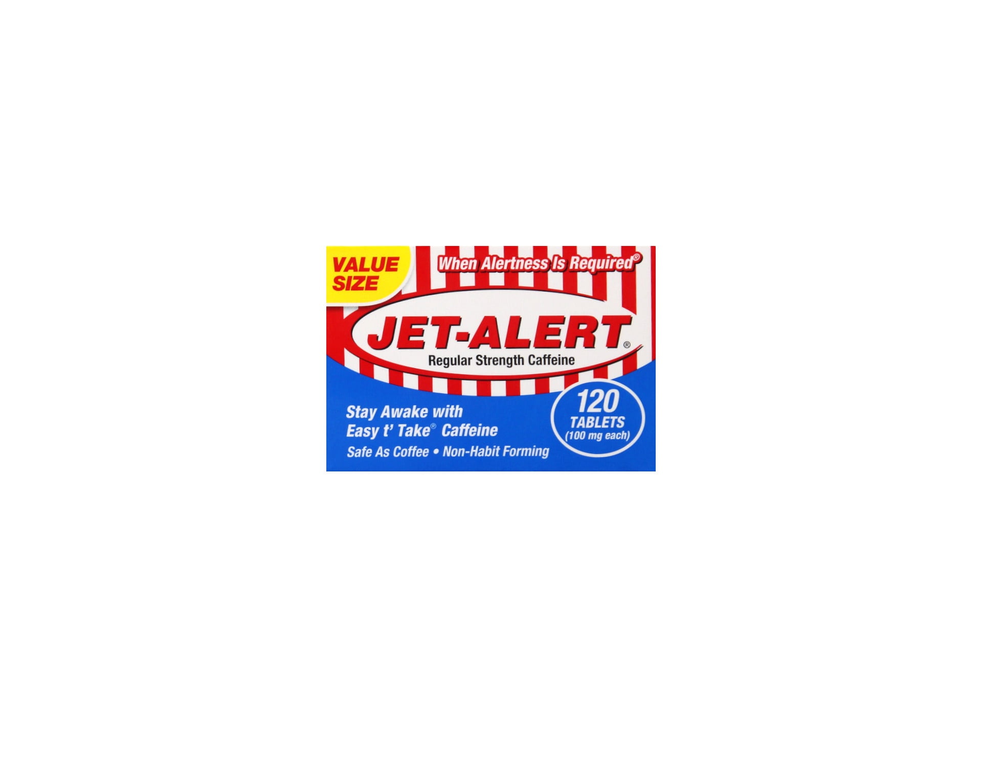 Jet-Alert 100 MG Each Caffeine Tab 120 Count - Walmart.com