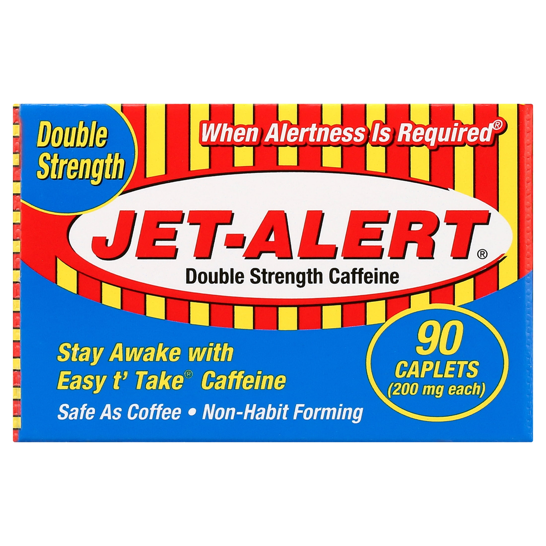 Jet-Alert Double Strength Caffeine 200 mg Caplets, 90 Ct - Walmart.com