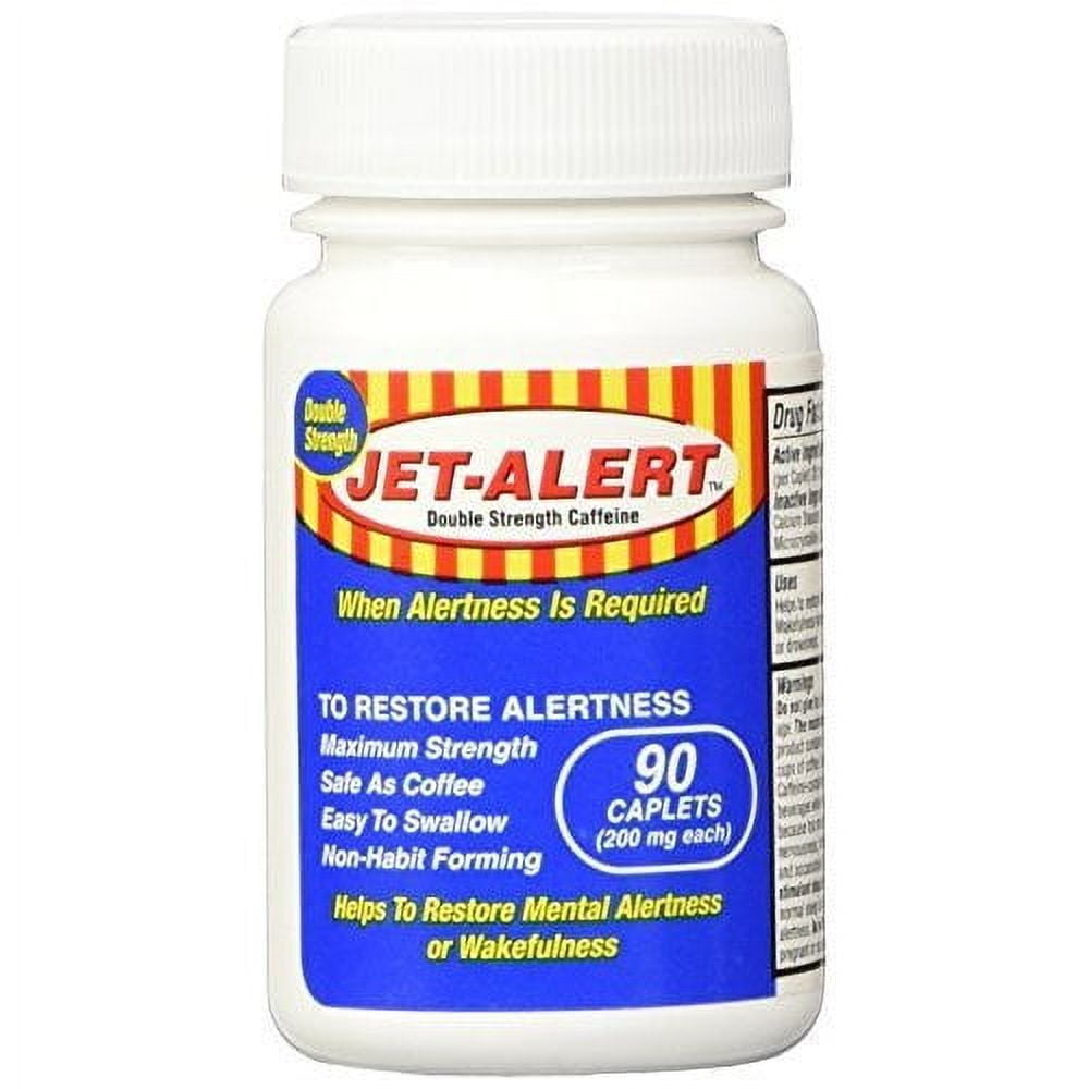 Jet-Alert Energy Stimulant Caffeine Pills, 200mg, 90 Count, Pack of 4 ...