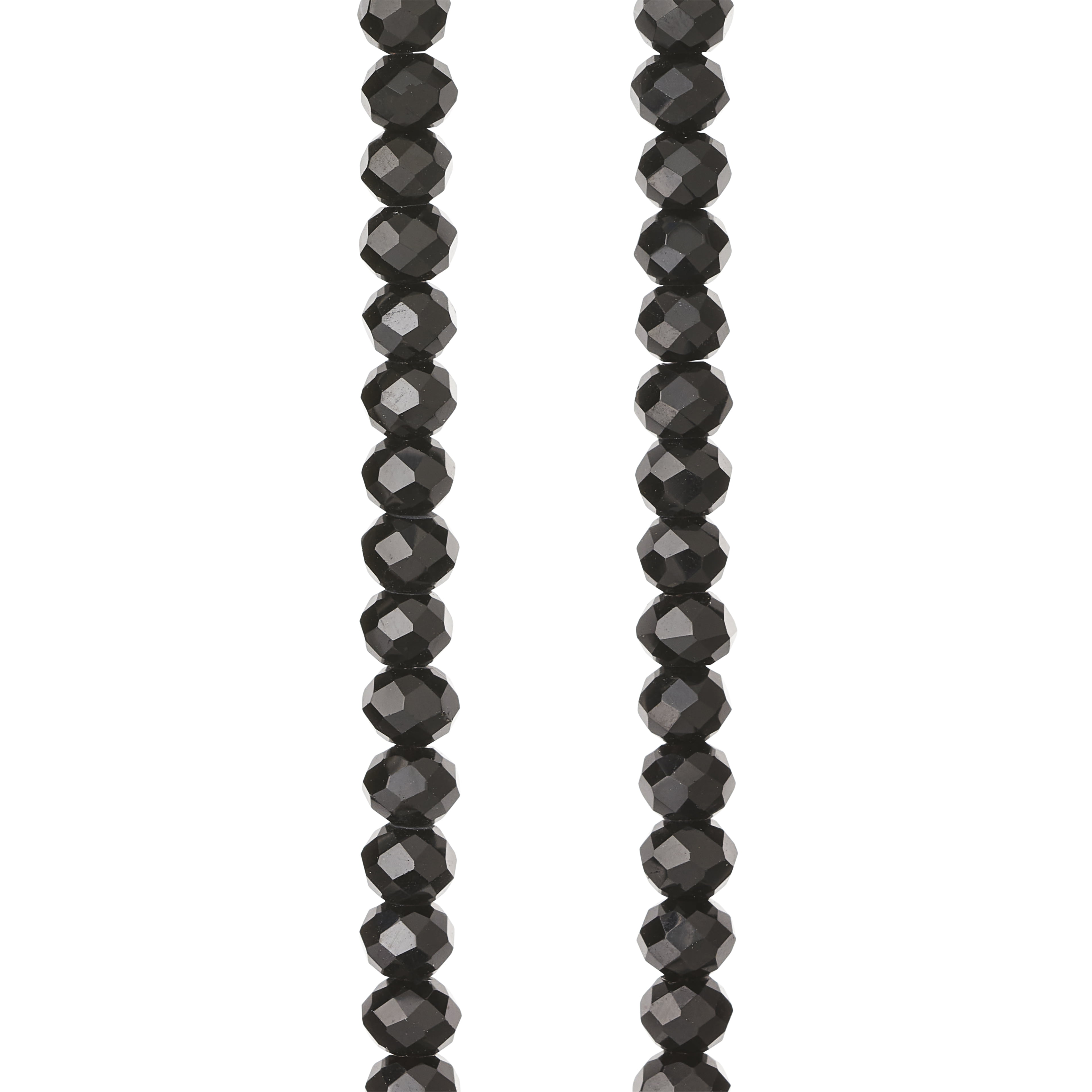 Jet Black Glass Faceted Rondelle Beads - 4mm by Bead Landing - Walmart.com