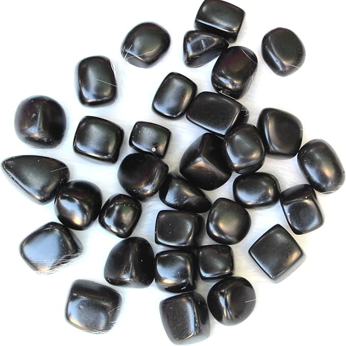 Jet Black Obsidian Tumbled Stone 100 Grams Approx. 0.75" to 1"inch w ...