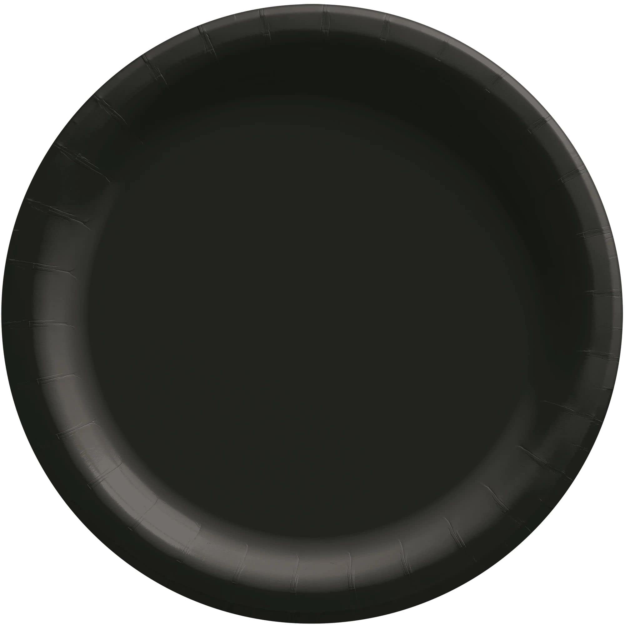 Jet Black Round Paper Plates - 10" (50 Pc) - Perfect for Parties ...