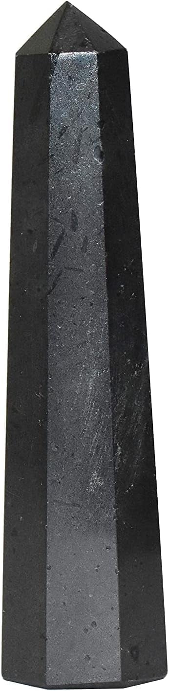 Jet Black Tourmaline Obelisk Healing Crystal Tower Protection Evil Eye ...
