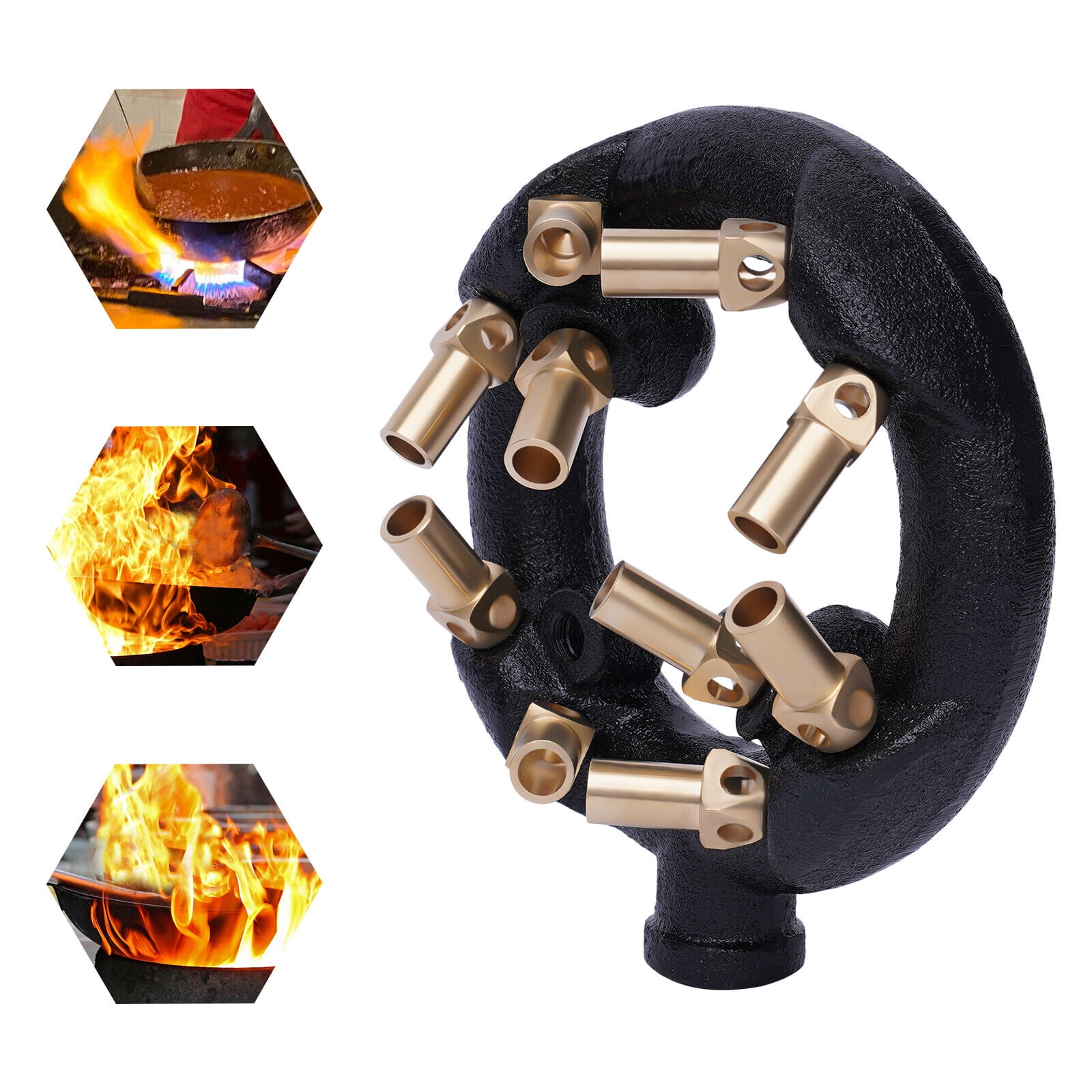 Jet Burner w/ 10 heads of Natural Gas Intake Chinese Wok Range Pot ...