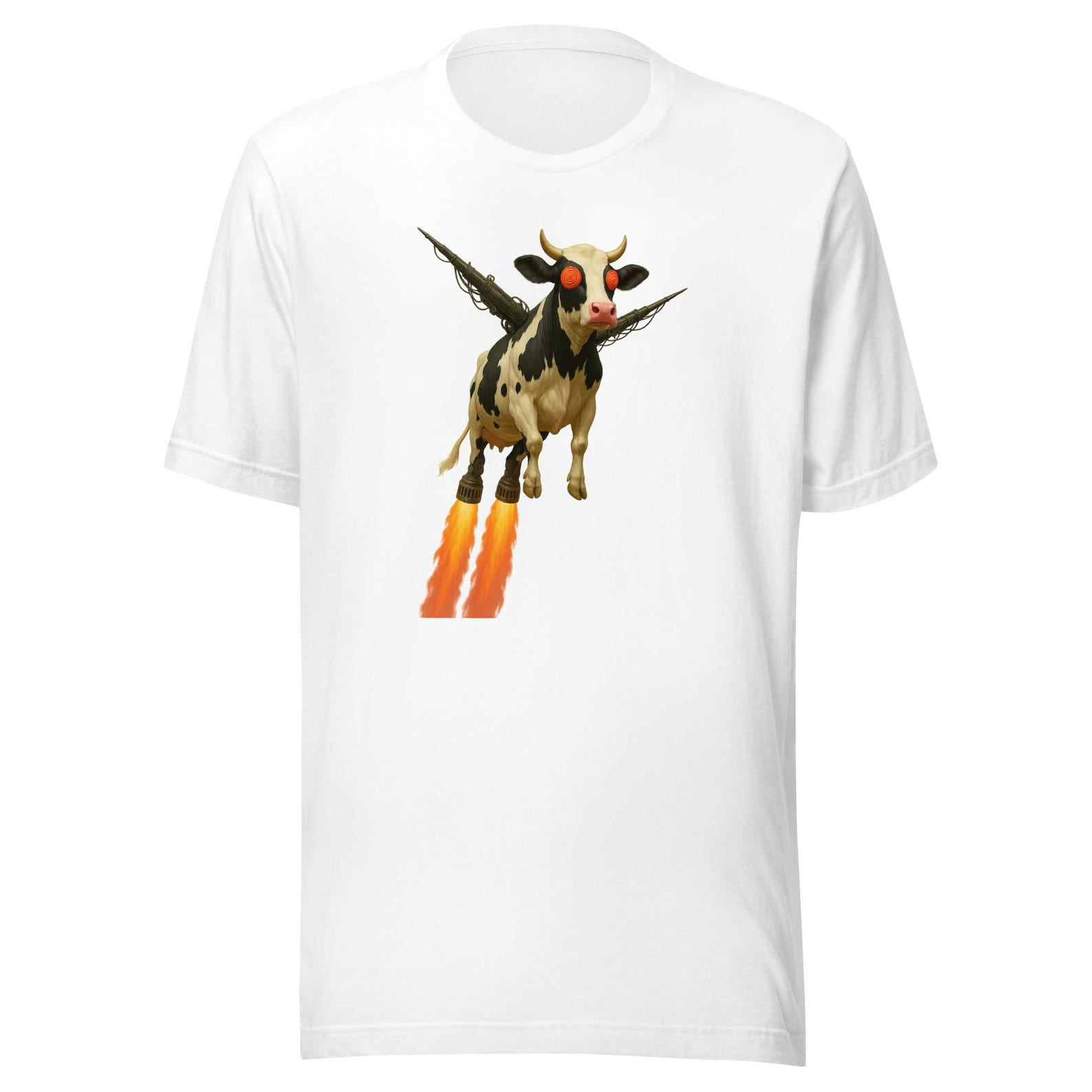 Jet Cow Graphic Tee Weirdcore Surreal Flying Cow Y2K Aesthetic Artwork ...