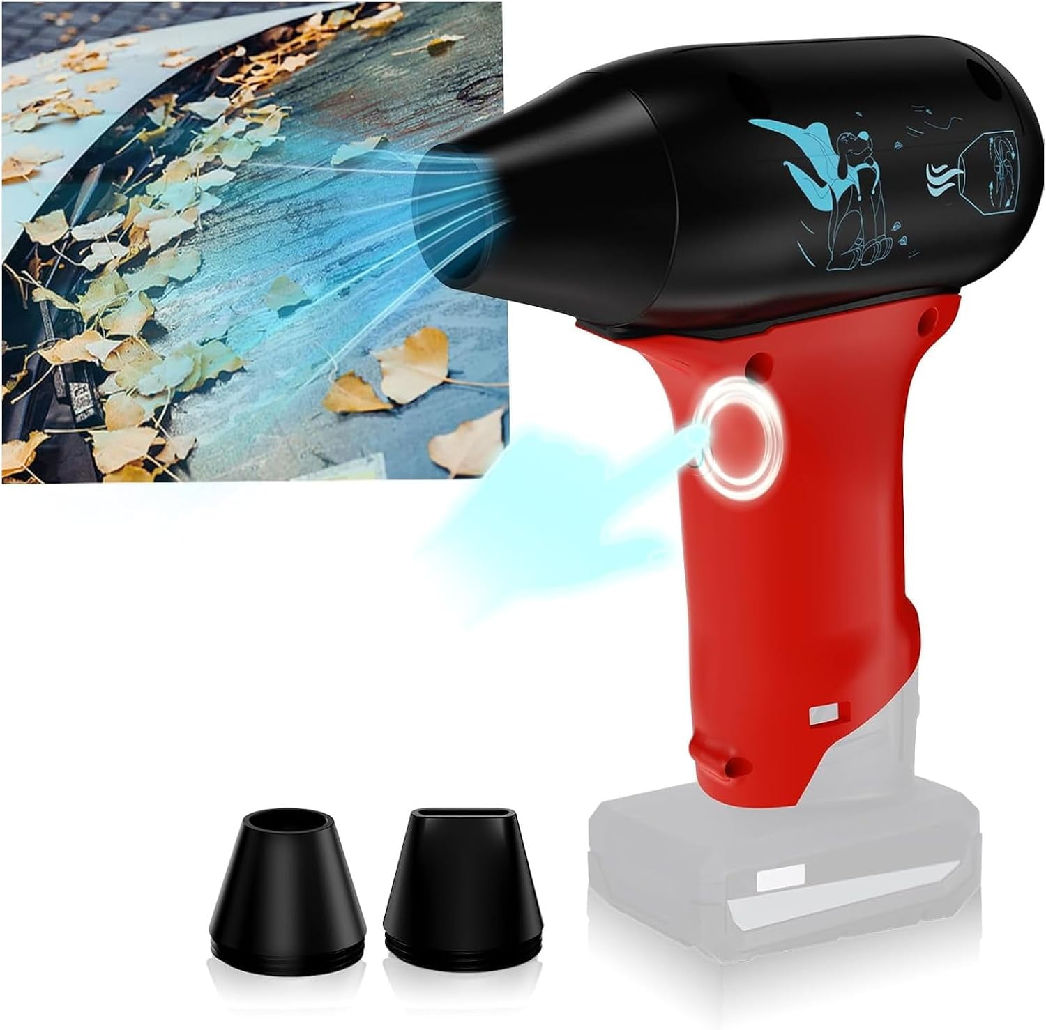 Jet Fan Mini Blower，130000 RPM Cordless Air Duster Comaptible with ...