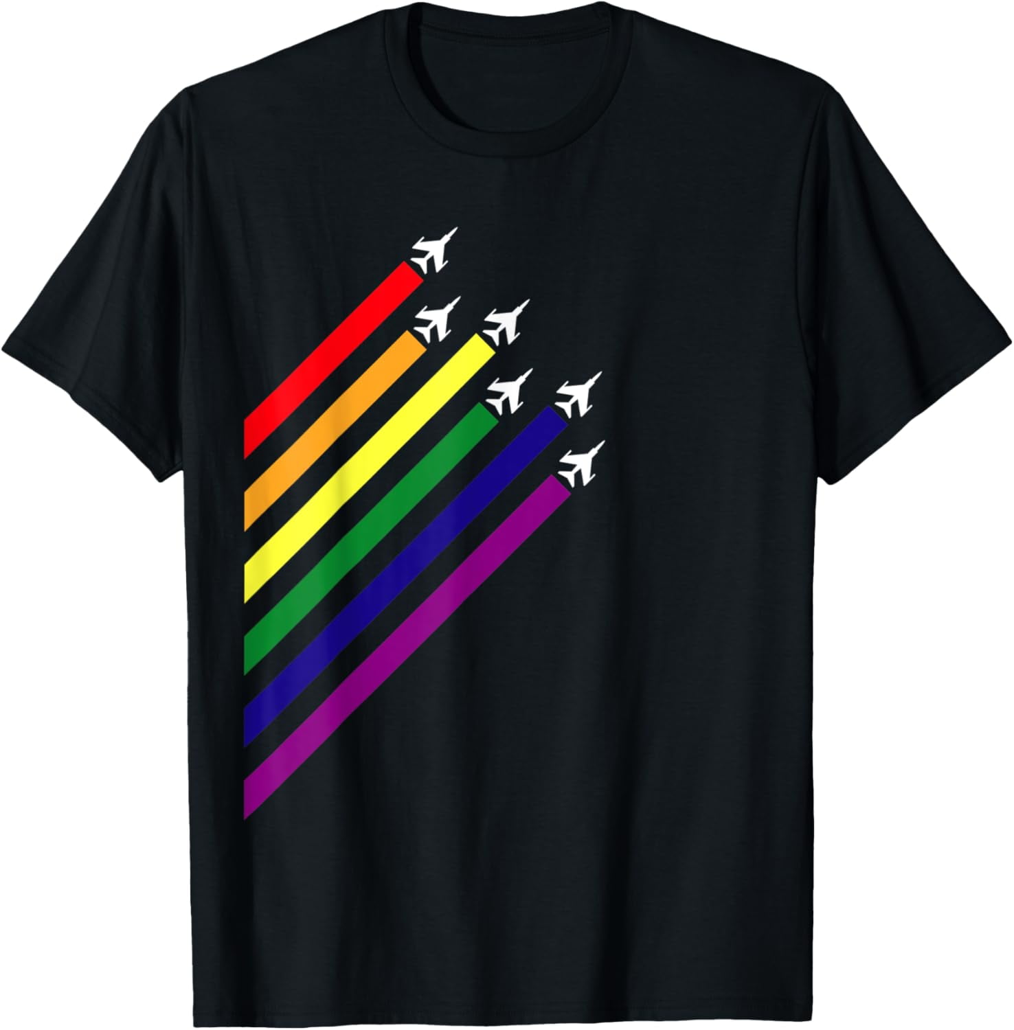 Jet Fighter Plane LGBTQ Rainbow Gay Pride T-Shirt men and women can ...