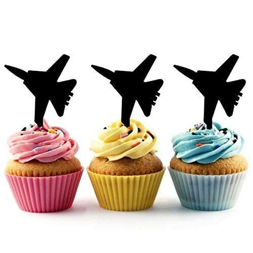 Whimsical Practicality's Jet Fighter Silhouette Acrylic Cupcake Toppers ...