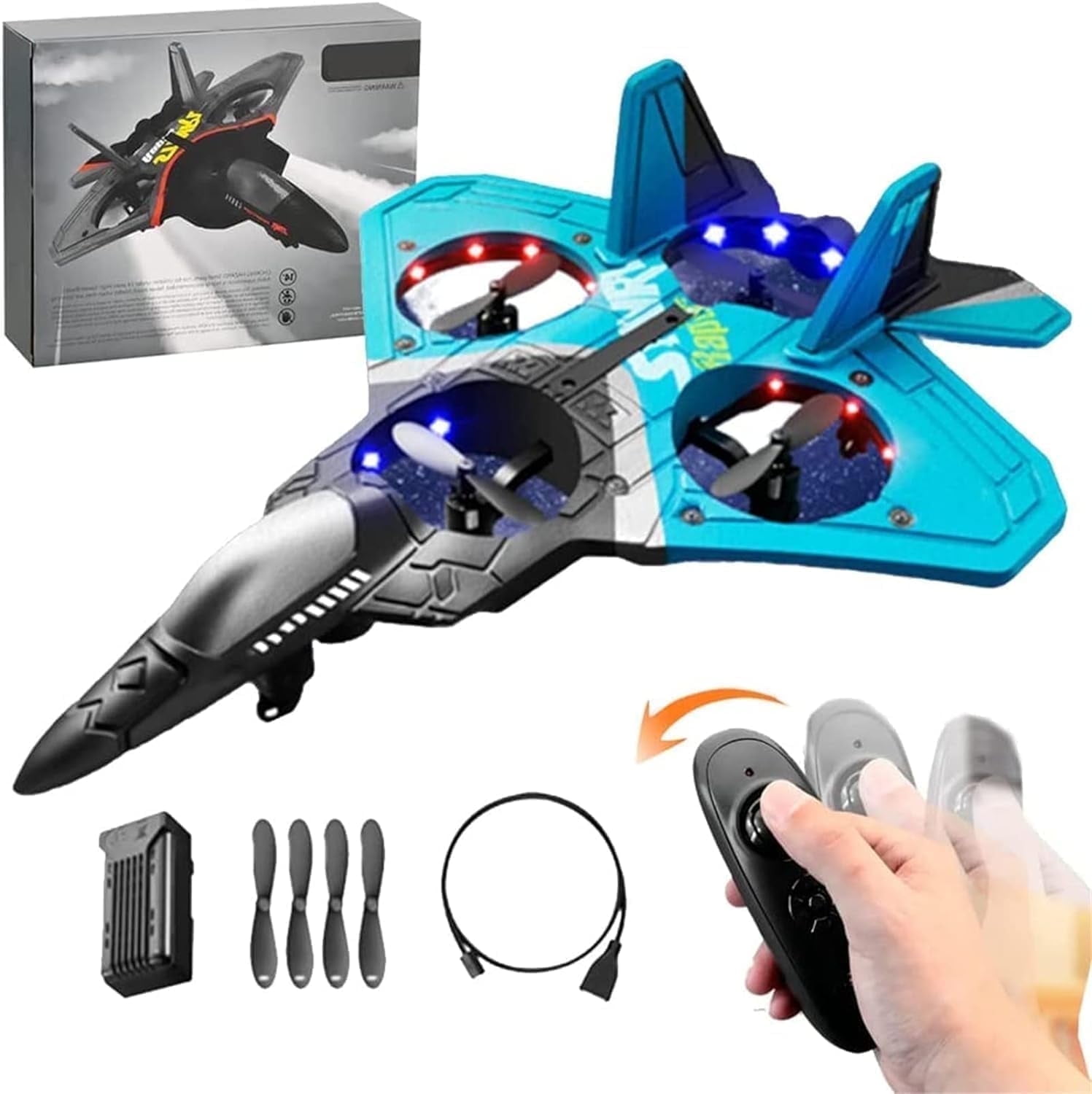 AUTERCO Stunt Remote Control Airplane Toys for Boys with LED Light ...