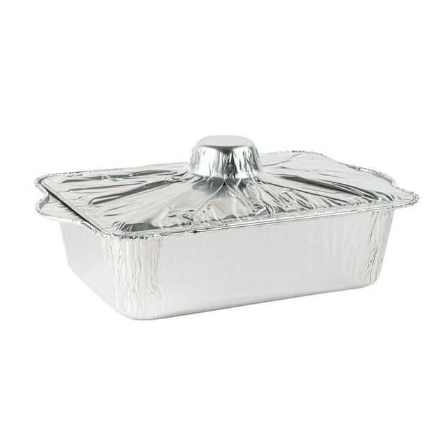 Jet Foil Disposable Aluminum 5 LB Small Rectangle Pots With Lids Combo ...