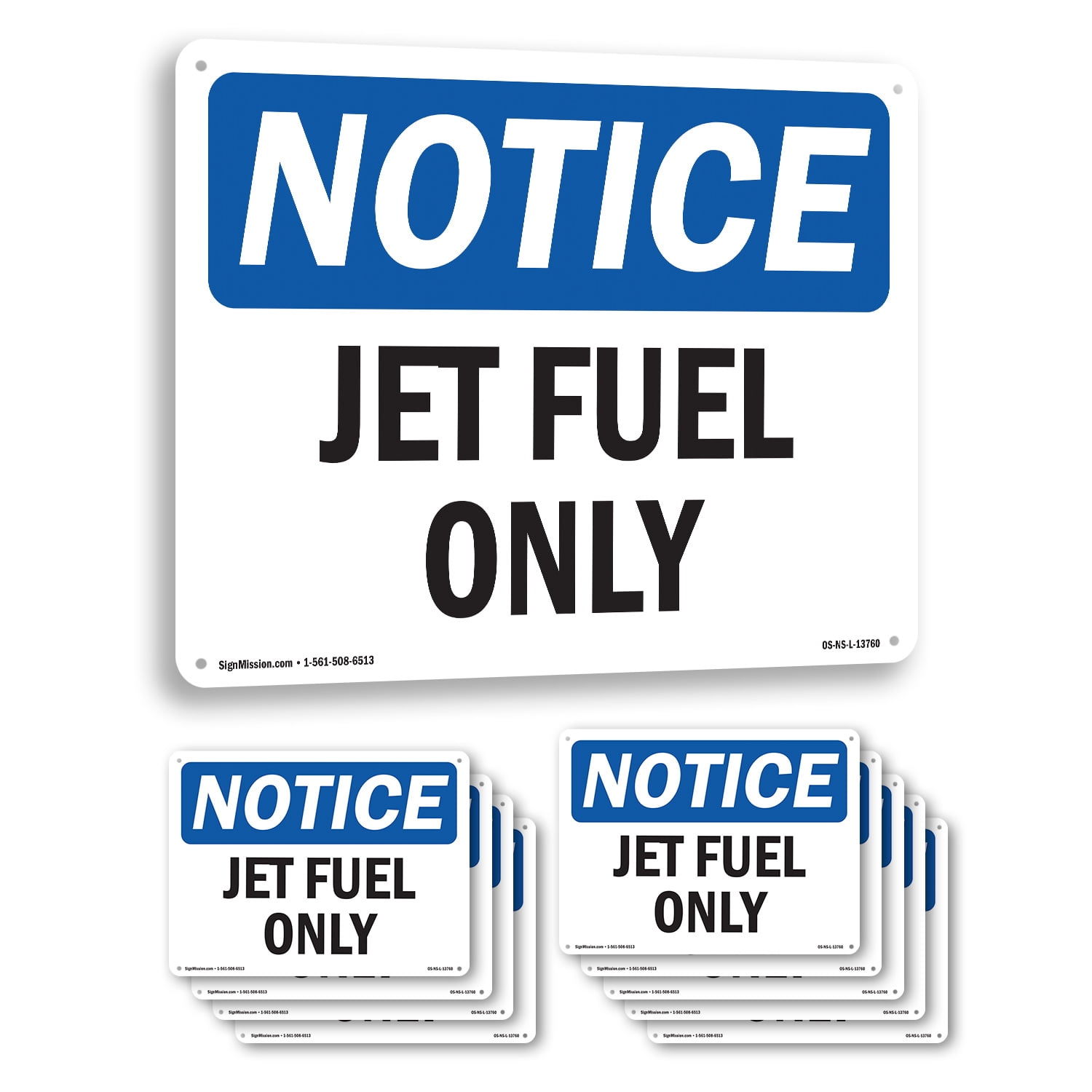 Jet Fuel Only OSHA Notice Rigid Plastic Sign 24 Inch x 18 Inch - 10 ...