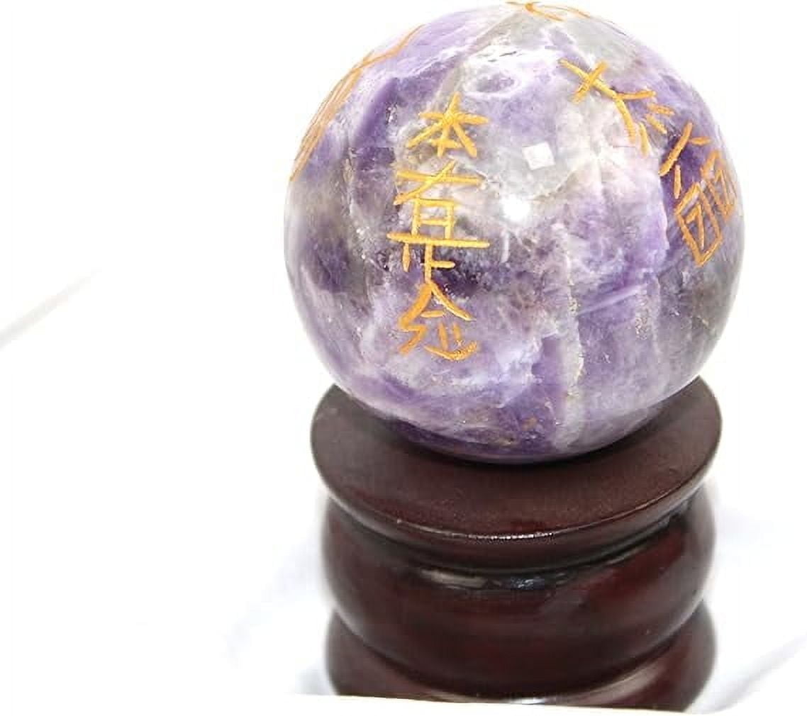 Jet International Amethyst Gemstone Sphere Usui Symbol Healing ...