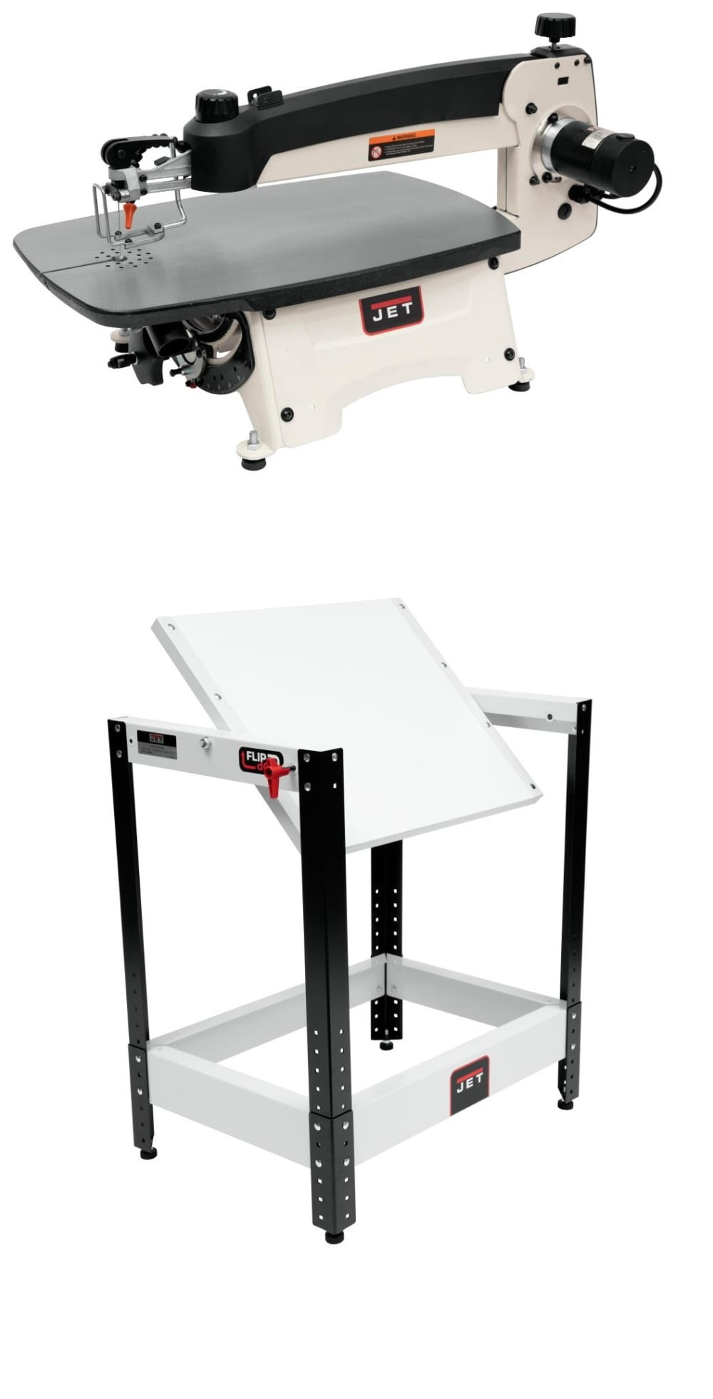 Jet Jwss-22B Scroll Saw 22In With Foot Switch And Flip Top Stand Bundle ...