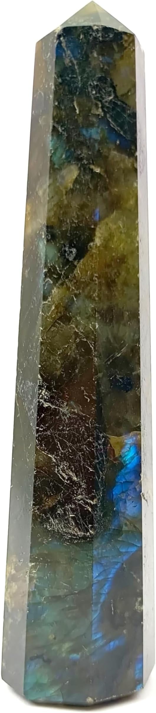 Jet Labradorite Gemstone Obelisk Tower 6 Faceted Healing Meditation ...