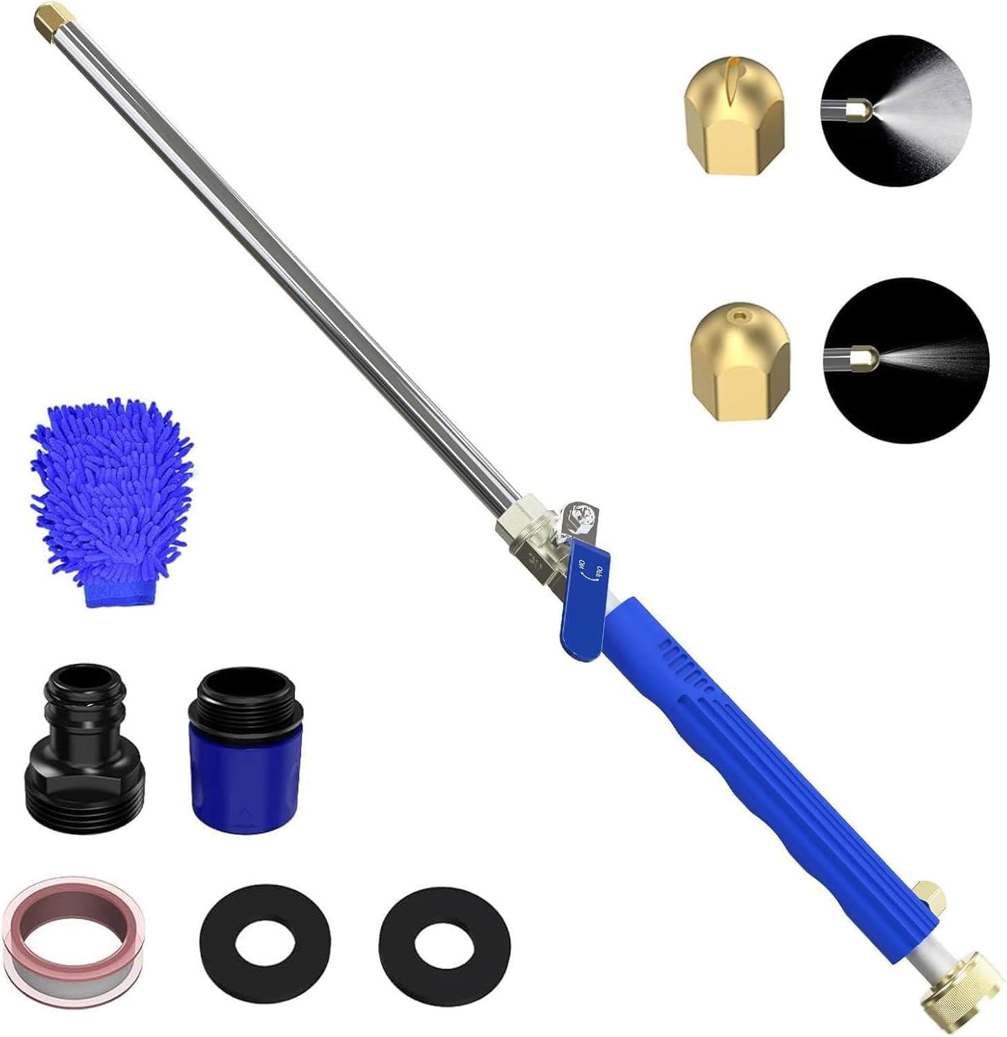 Jet Nozzle Power Washer for Garden Hose, High Pressure Hose Nozzle with ...