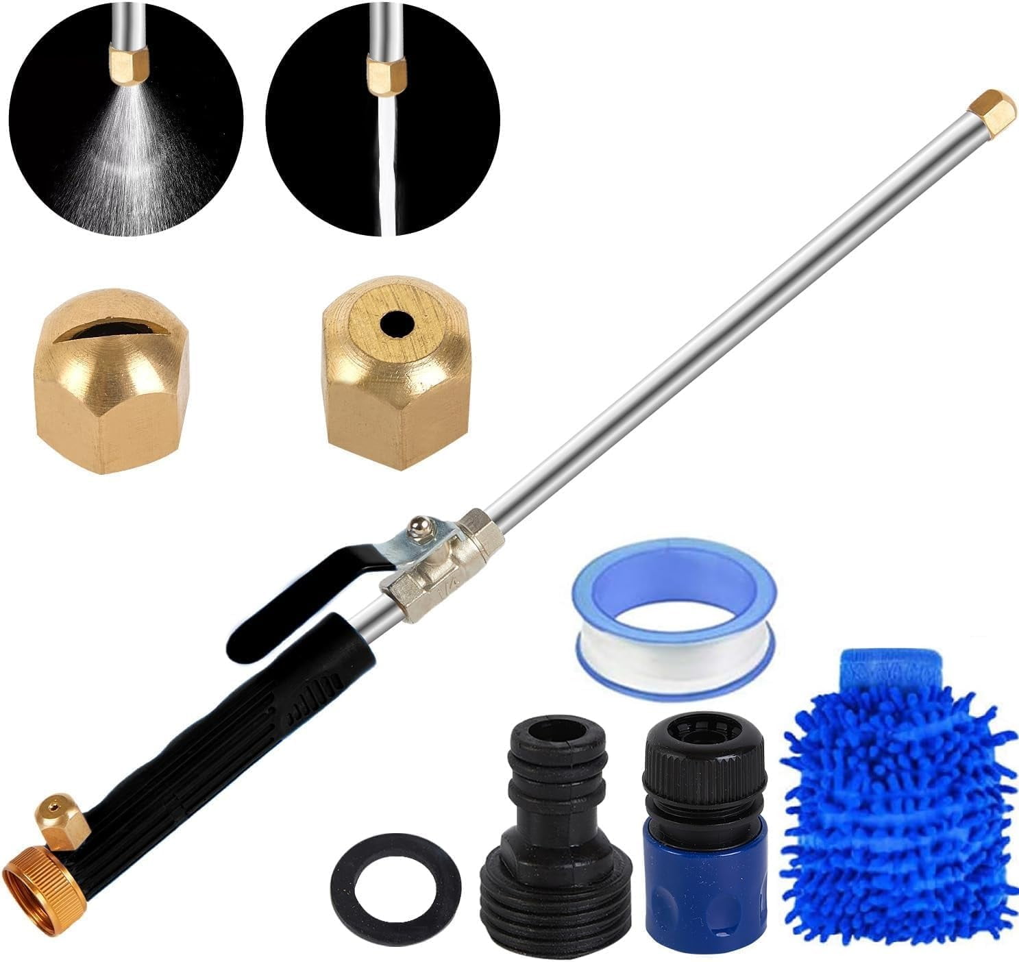 Jet Nozzle Power Washer for Garden Hose,Upgraded Hydro Nozzle 3000 PSI ...