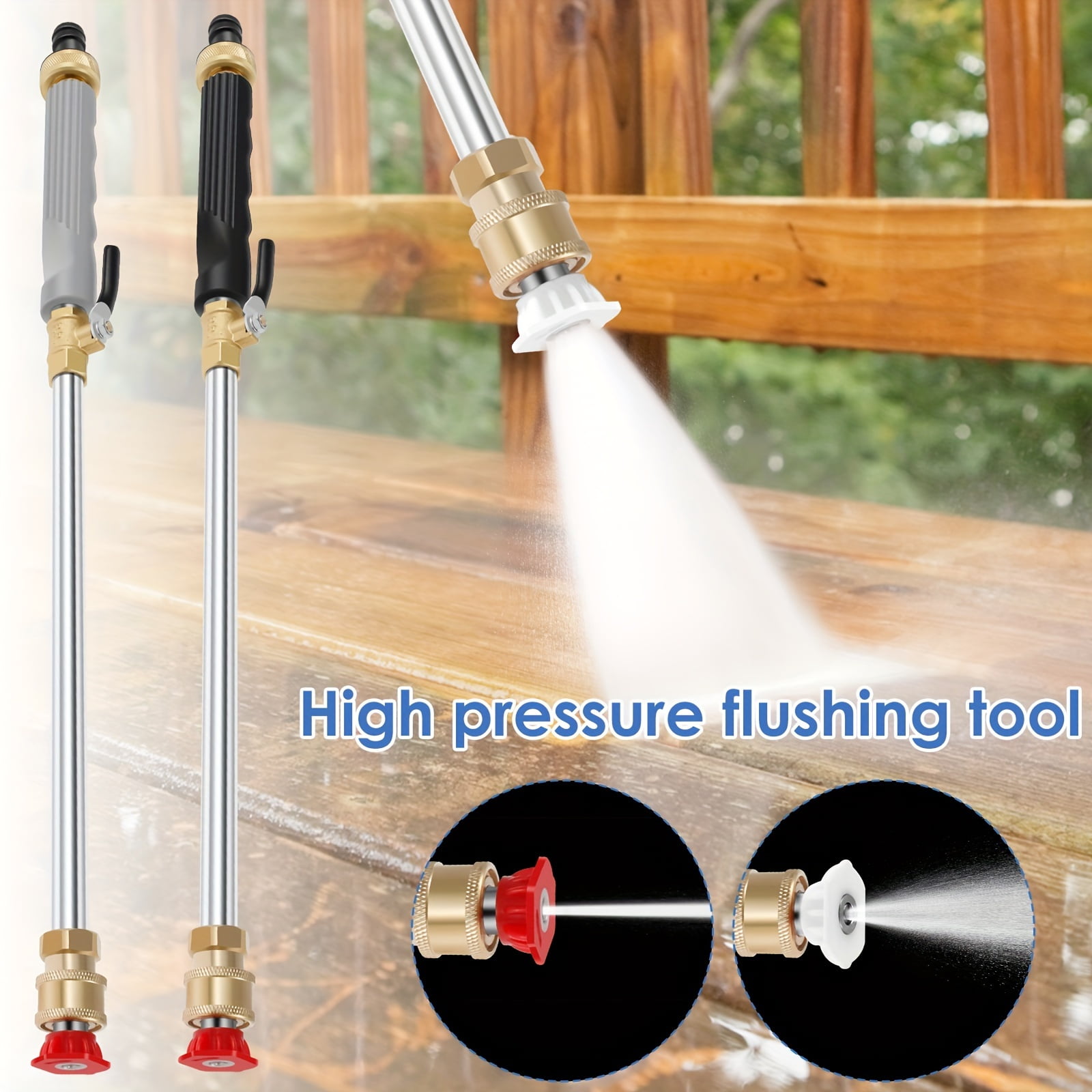 Jet Nozzle Power Washer for Garden Hose, Includes 2 High-Pressure ...