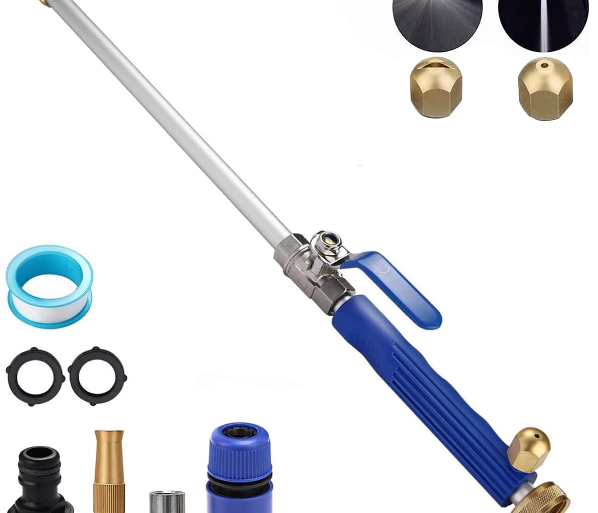 Jet Nozzle for Garden Hose,Hydro Jet Power Washer Wand with 3 Different ...