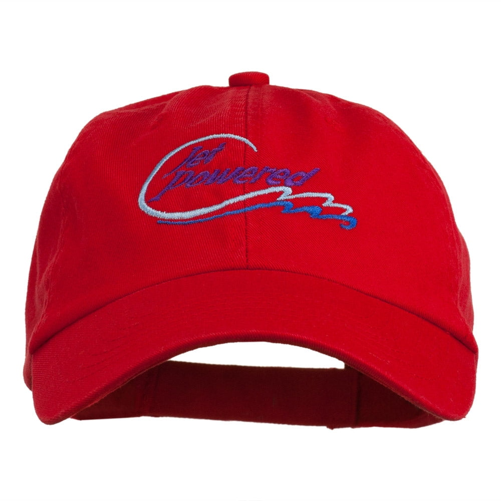 Jet Powered with wave Embroidered Washed Cap - Red OSFM - Walmart.com