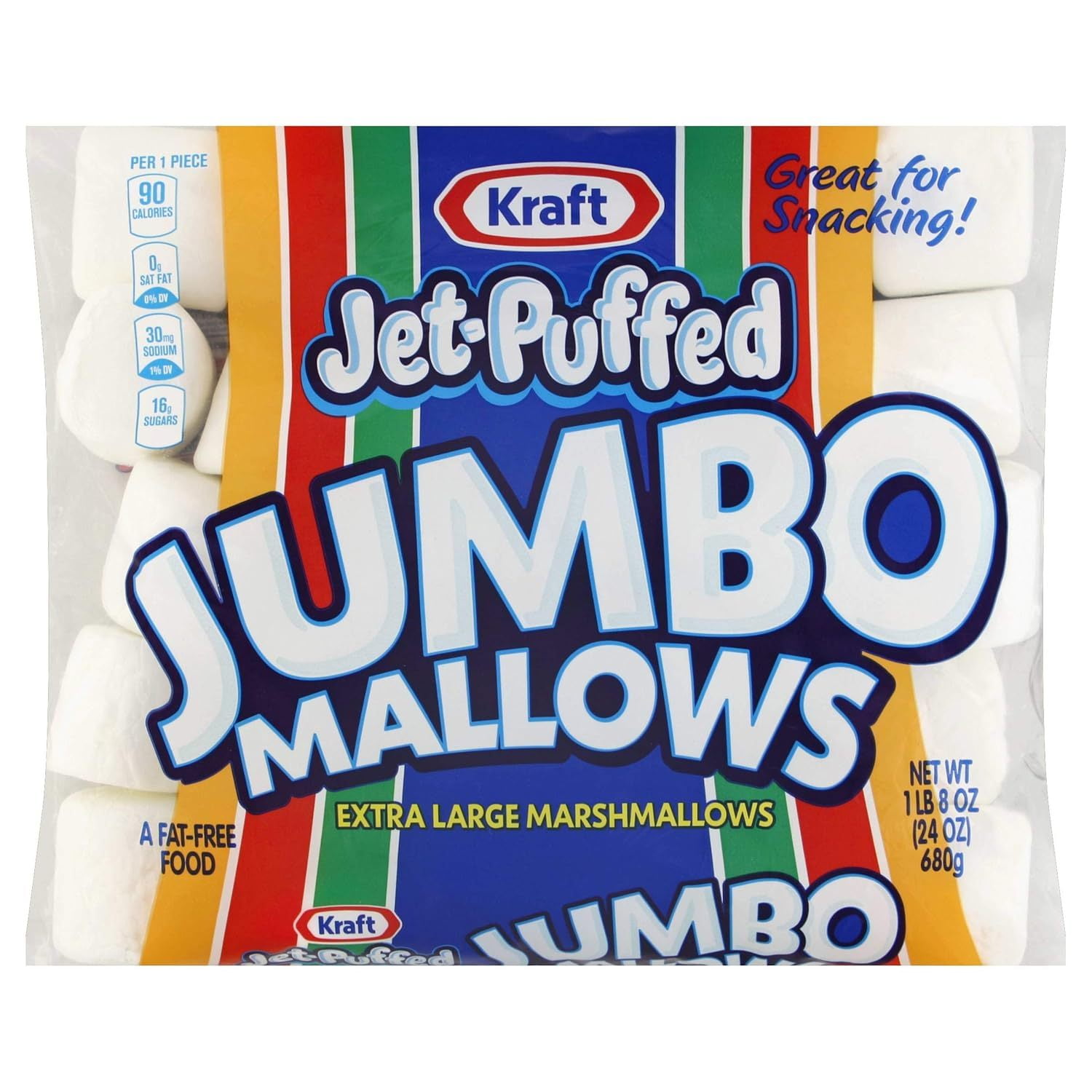 Jet Puffed Jumbo Marshmallow Snack, 24 Ounce - 8 per case. - Walmart.com
