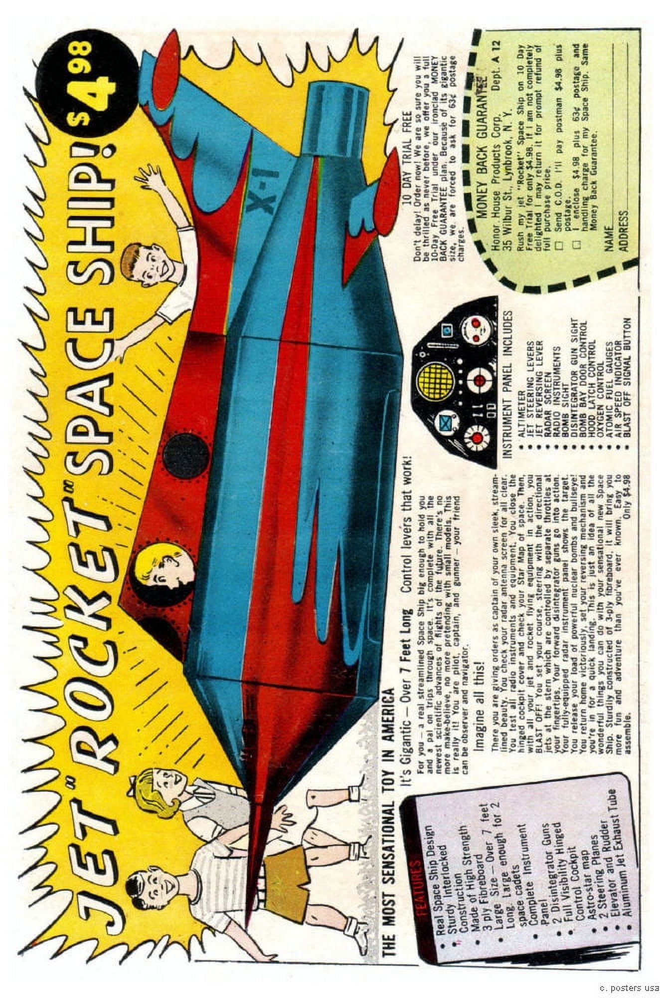 Jet Rocket Spaceship Magazine Ad Poster Metal Sign 8inx 12in Metal ...