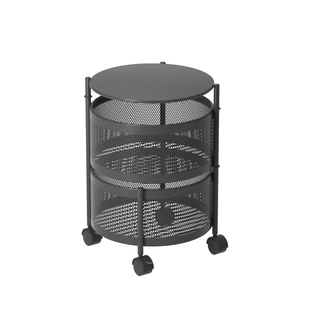 Jet Roy Metal Kitchen Rotating Trolley Portable Storage Rack Round ...