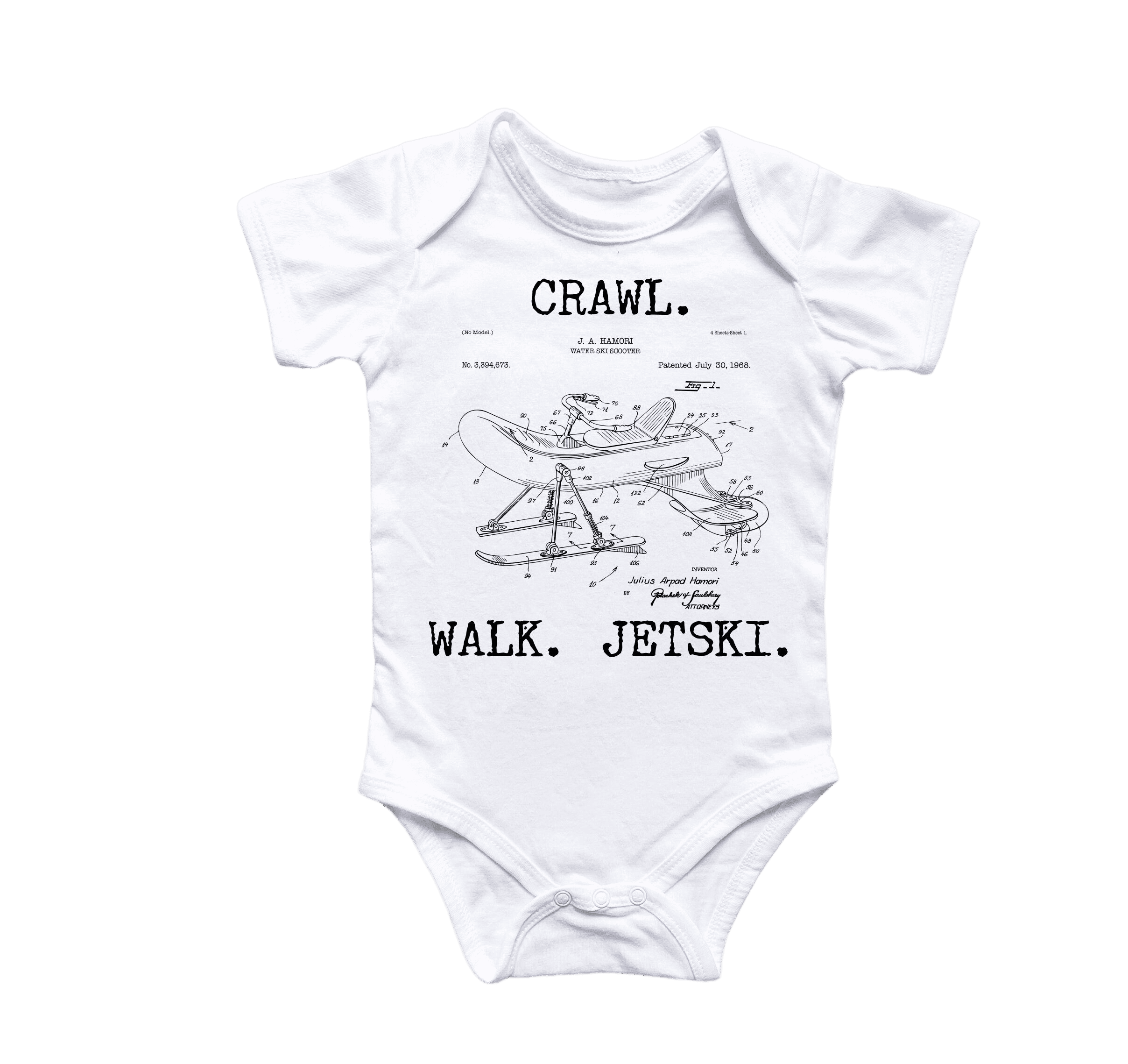 Jet Ski Patent - Baby Boy Girl Clothes Infant Bodysuit Funny Cute ...