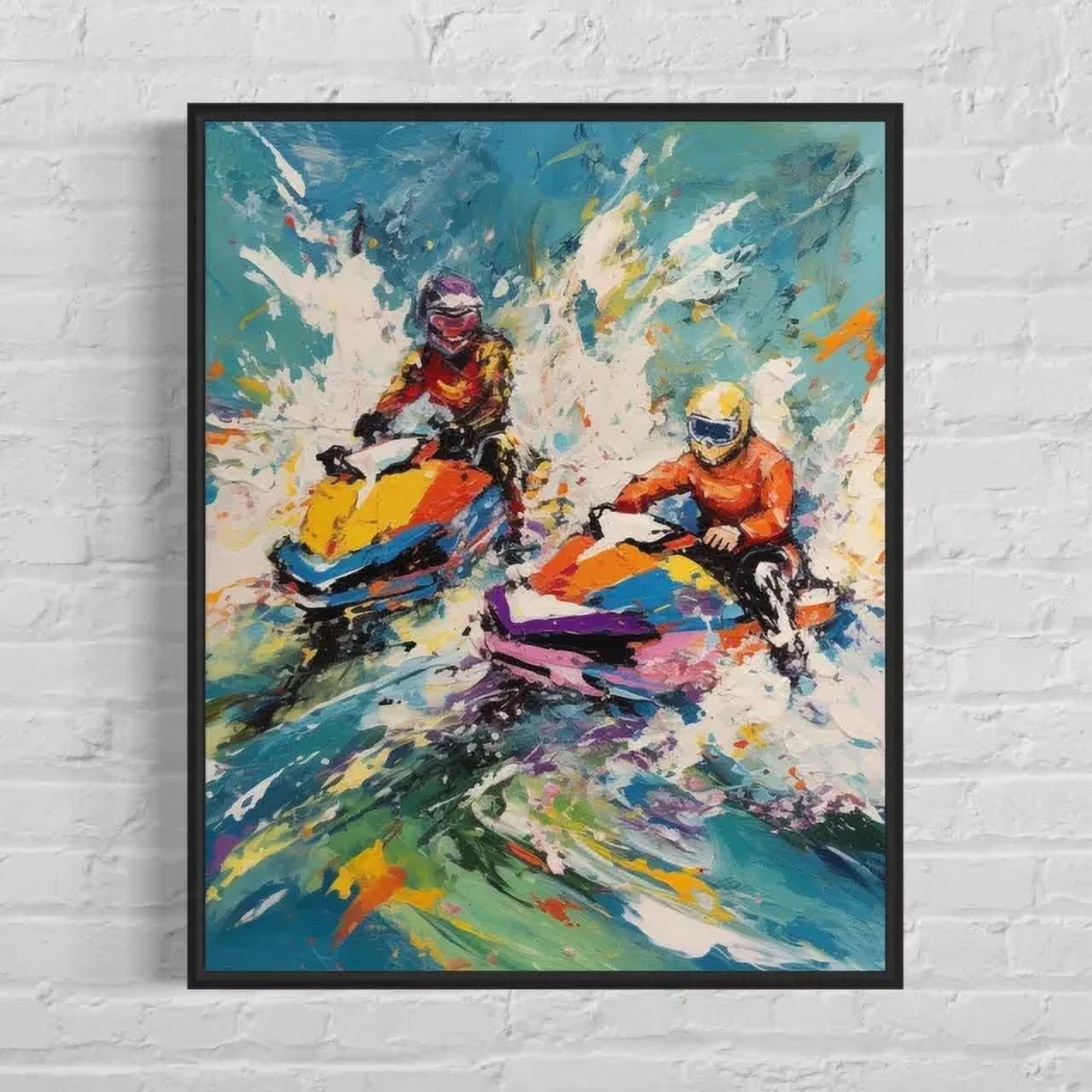 Jet Skiing Colorful Abstract Photo Art Print Poster Wall Art Painting ...