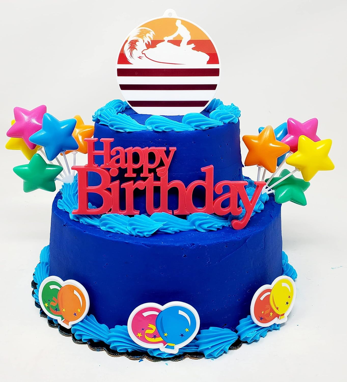 Jet Skiing Runner Jet Ski Boating Themed 7 Piece Birthday Cake Topper ...