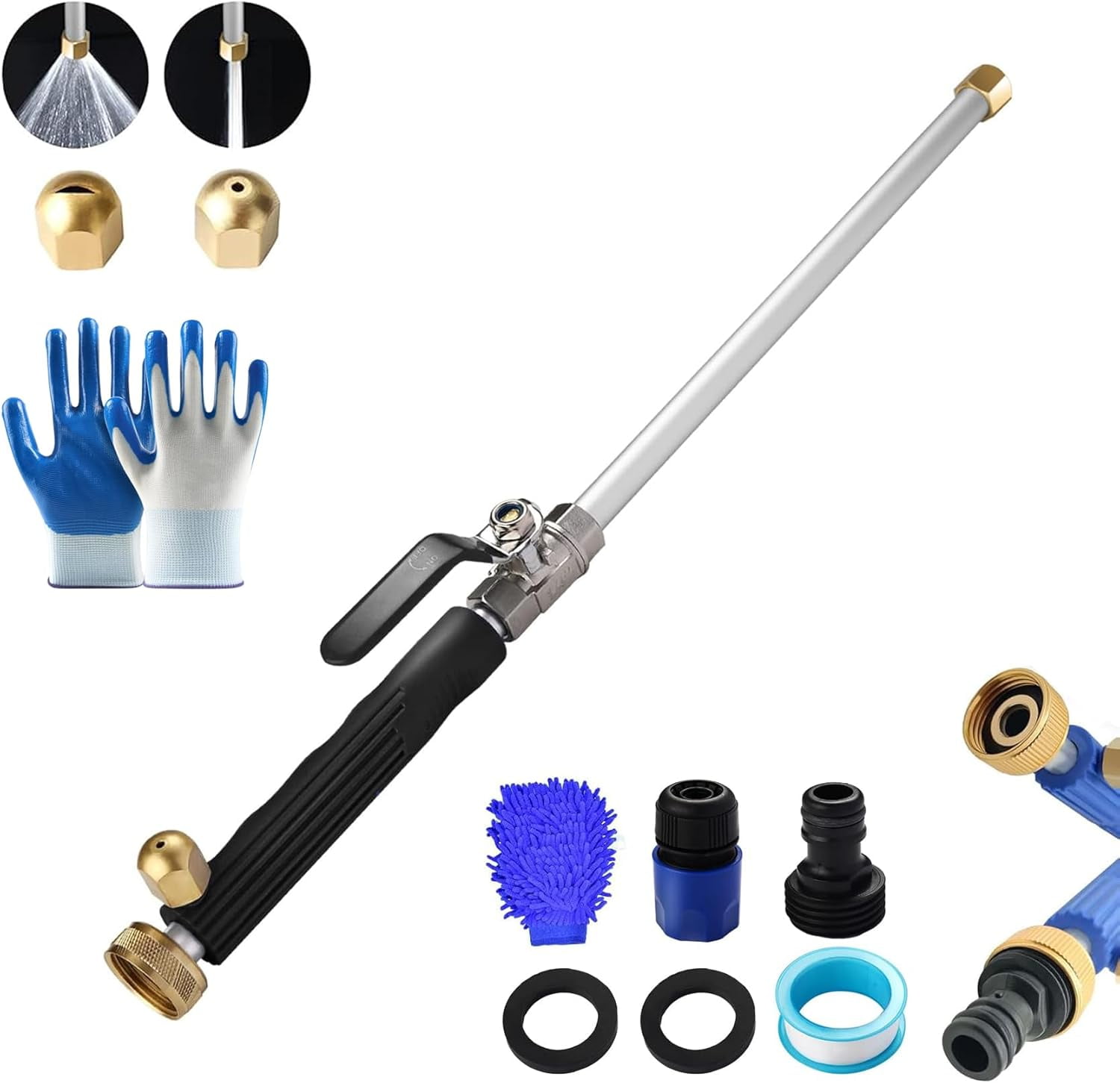 Jet Sono Power Washer,HydroNozzle-2-in-1 Portable Power Washing Nozzle ...