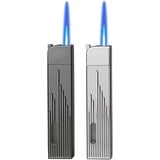 Jet Torch Lighter, 2 Pack Butane Refillable Lighter, Cool Lighters with ...