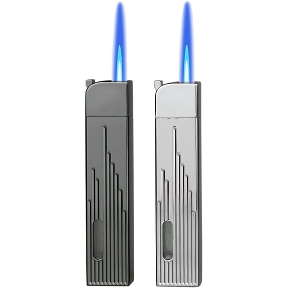 Jet Torch Lighter, 2 Pack Butane Refillable Lighter, Cool Lighters with ...