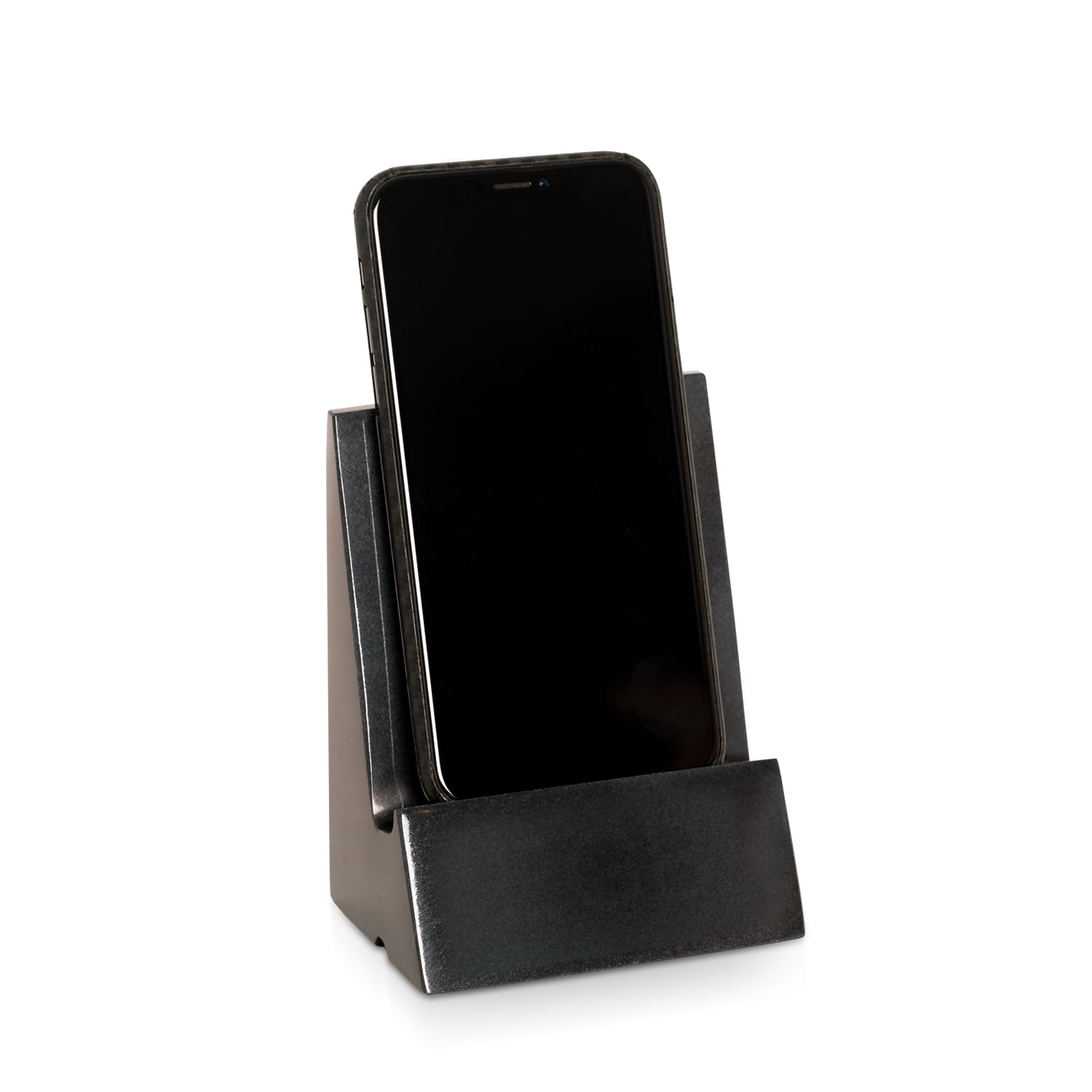 Jet black marble phone and tablet cradle with cord pass through opening ...