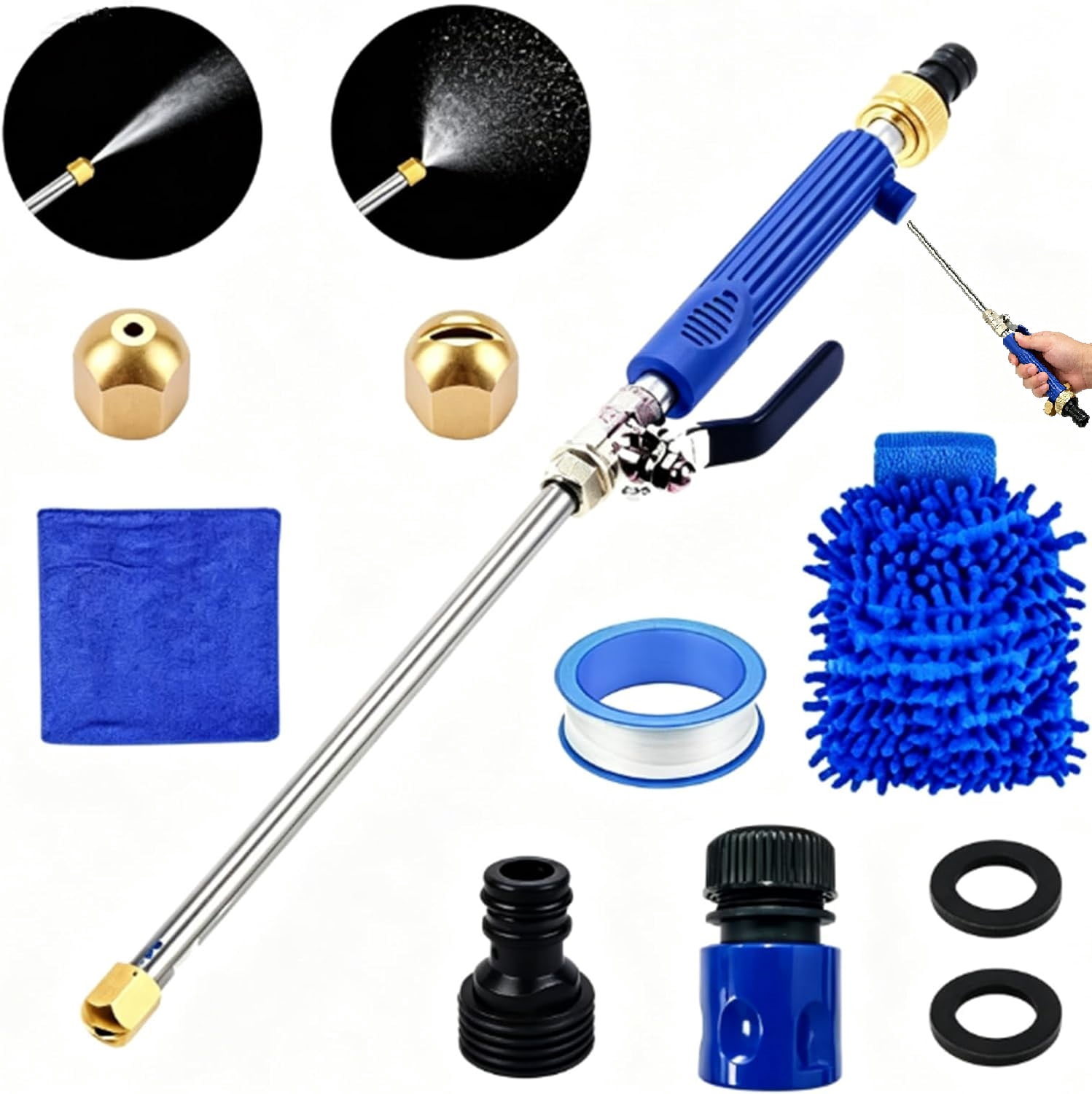 Jet hose Pressure Washer, High-Pressure Water Gun for Car Cleaning ...