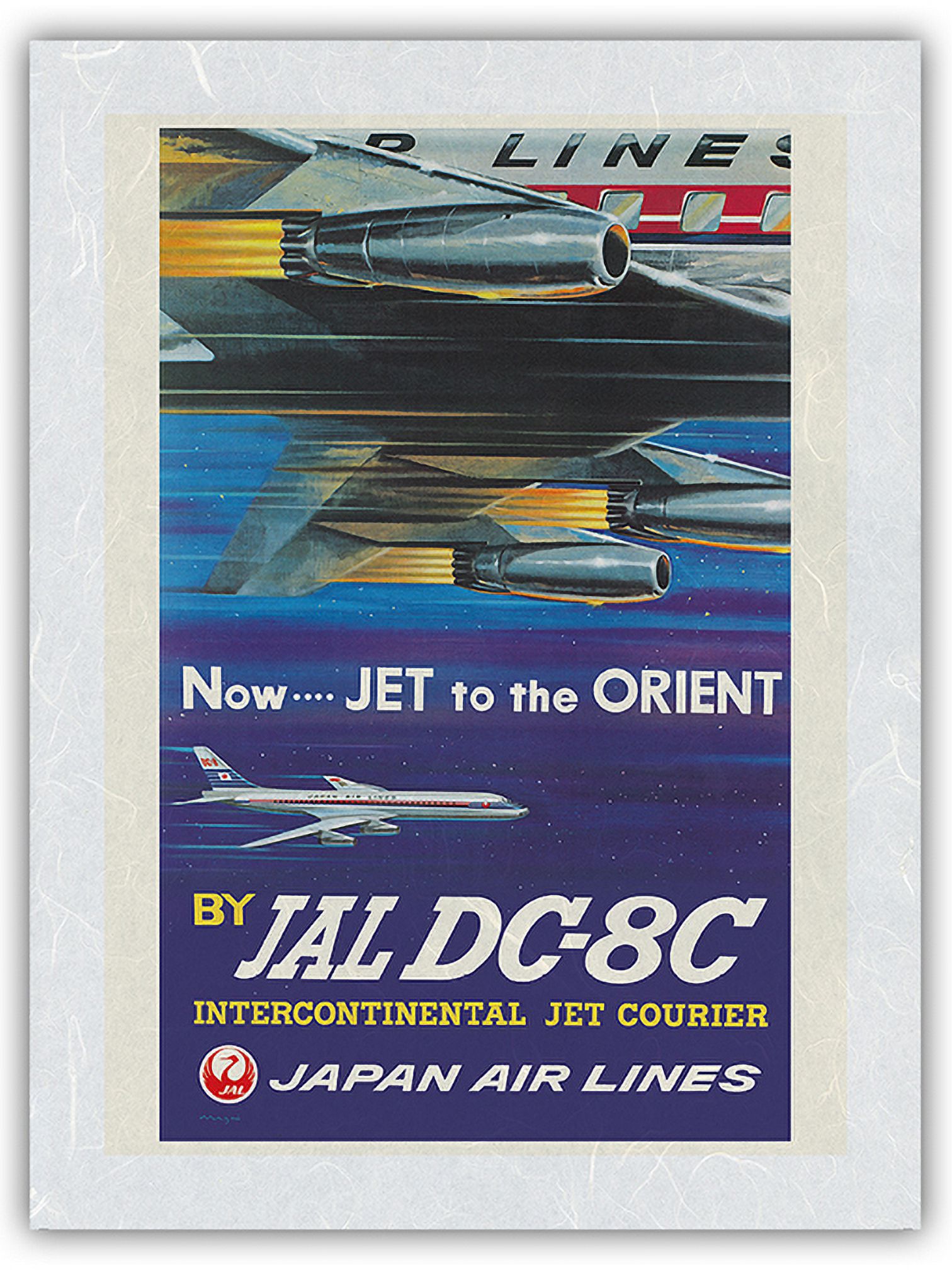 Jet to the Orient - Japan Air Lines (JAL) - Vintage Airline Travel Poster by Nagai c.1958 ...