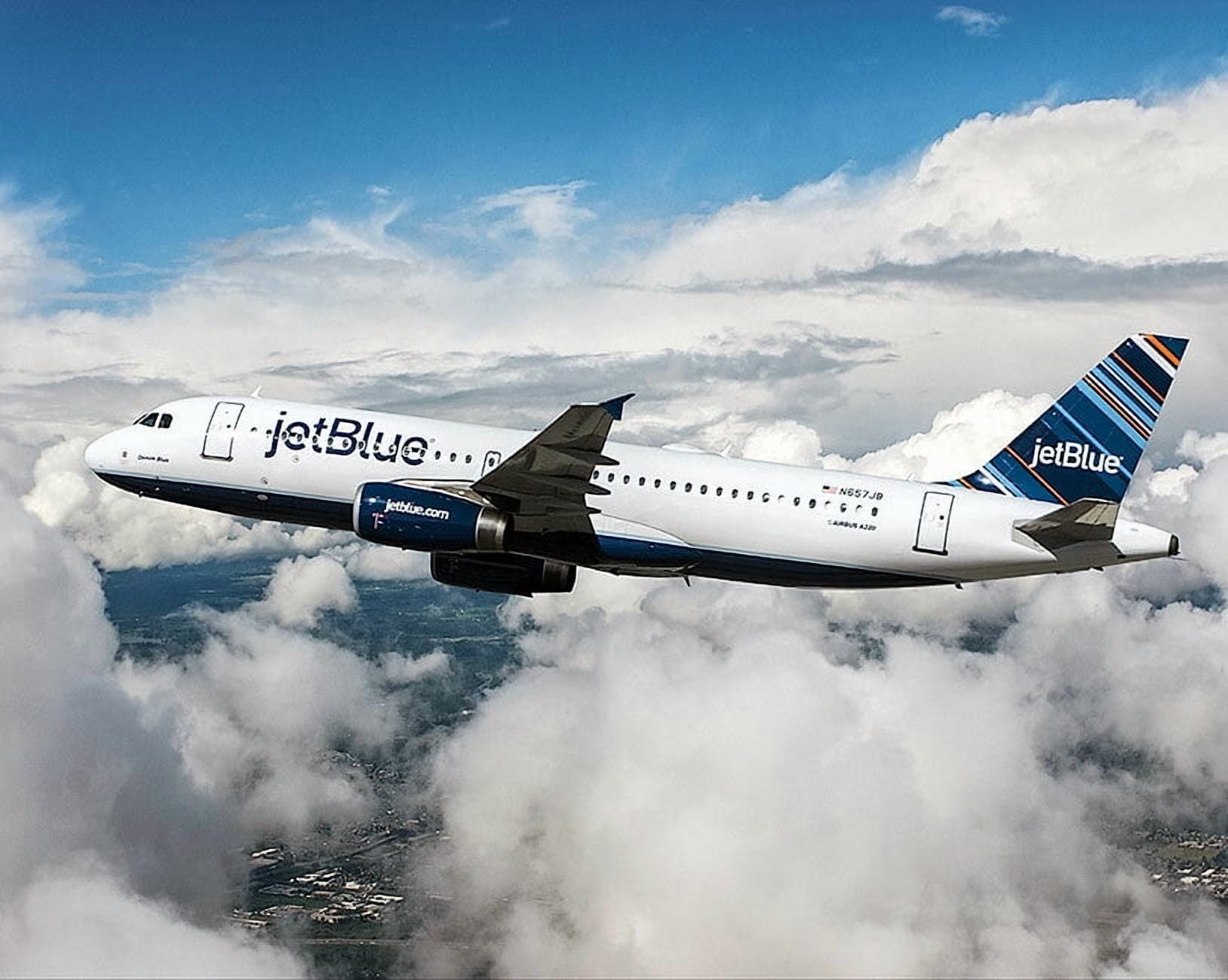 JetBlue Airbus A320 Jet Airliner - 24x36 Inch Glossy Laminated Aviation ...