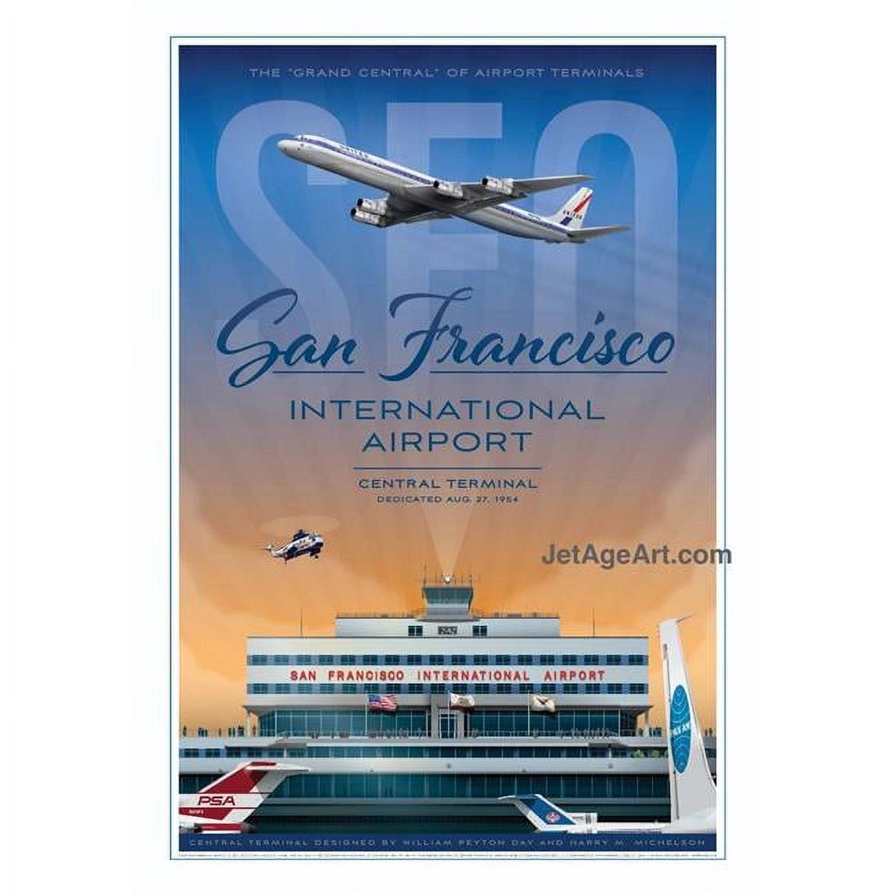Jetage Aviation Art San Francisco Airport Poster - Walmart.com
