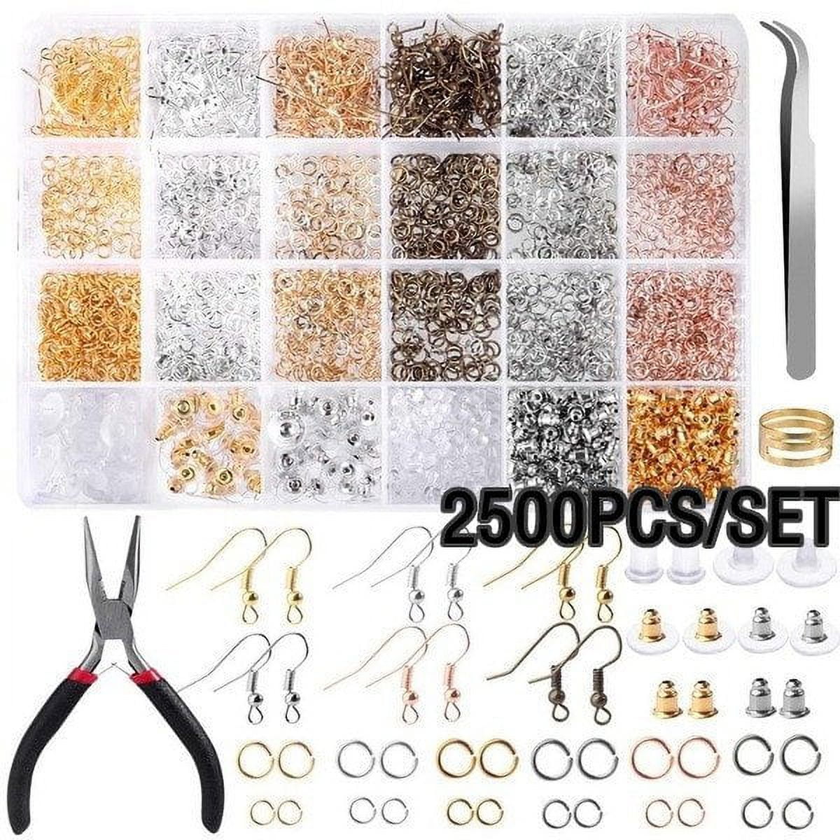 EUWBSSR Earring Making Kit: 2500 Pieces with Repair Tools, Earring ...