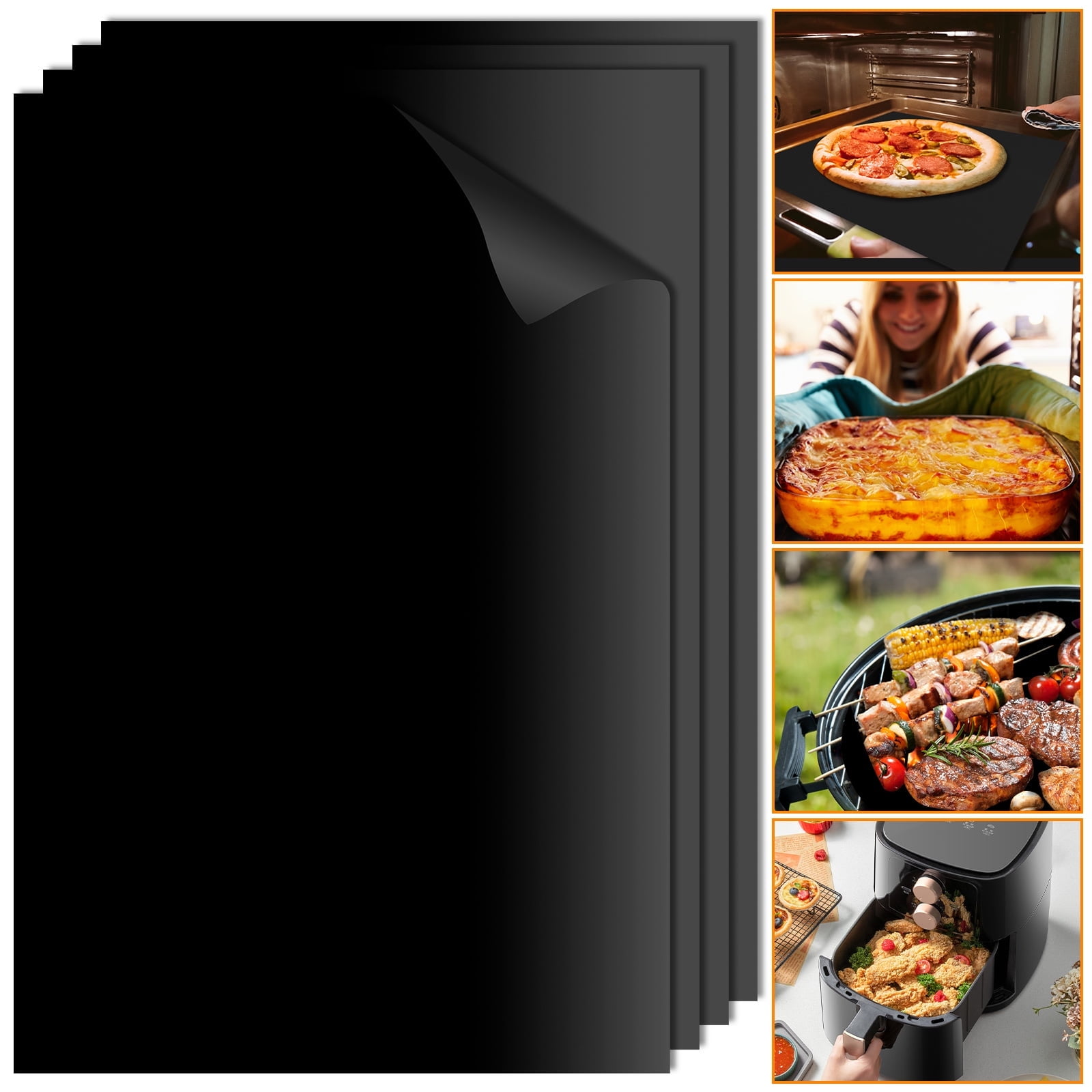 Jetcloudlive Non-Stick Oven Liners (4 Pcs) - 23.6 x 15.7inch, Cuttable ...