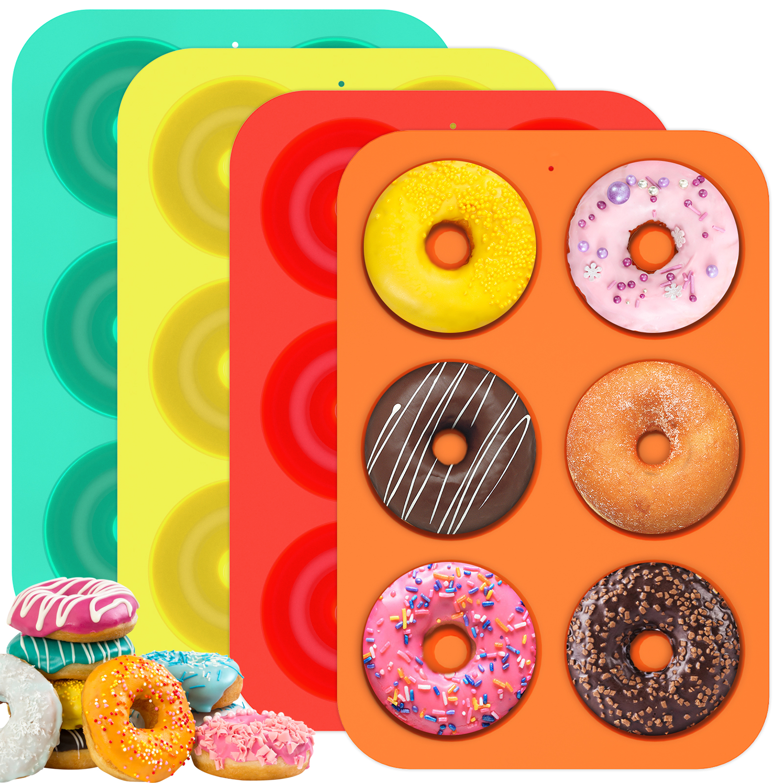 Excellante 21 Oz Savarin High Heat Silicone Baking Mold 6 Cavities Comes In Each