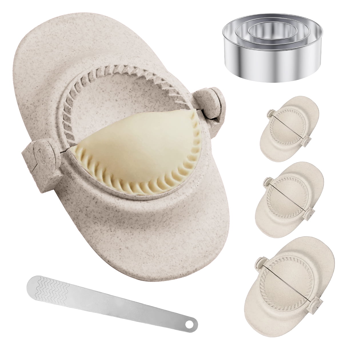 Jetcloudlive 7PCS Dumpling Maker Set: 3 Empanada Molds, Dough Cutters ...
