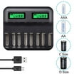 EBL 6F22 Battery Charger for AA AAA C D Size 9V Ni-MH Ni-CD ...
