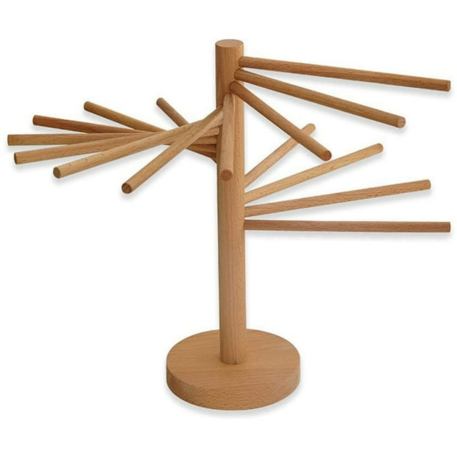 Jetcloudlive Natural Wood Collapsible Pasta Drying Rack, Spaghetti ...