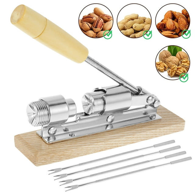 Jetcloudlive Heavy Duty Adjustable Nut Cracker Tool, Wood Handle ...