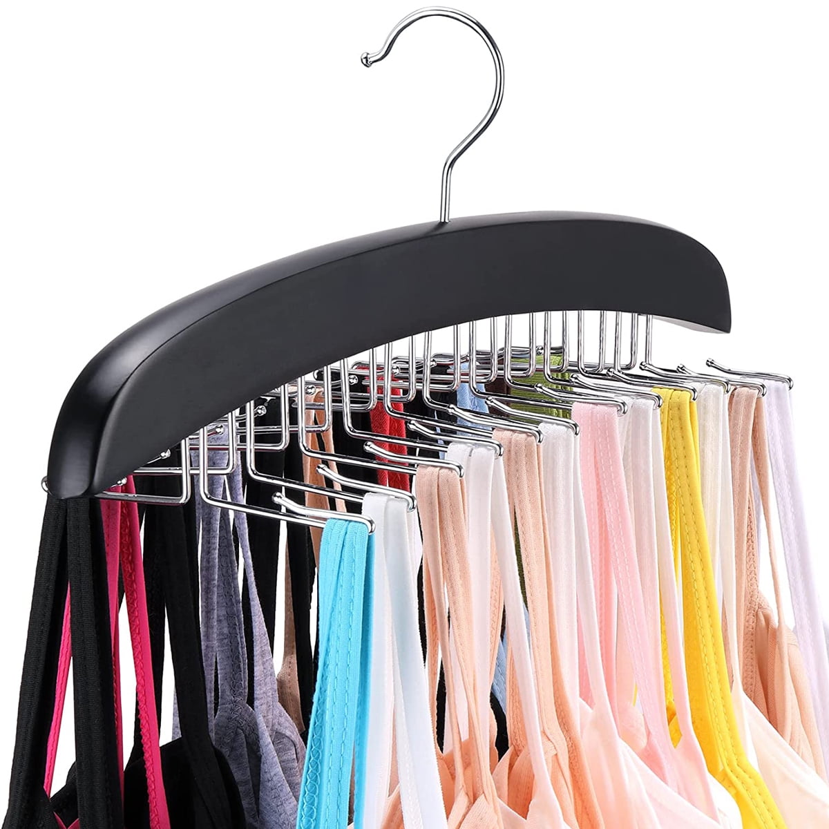 Jetcloudlive Tank Top Hanger, Wooden Camisole Hanger with 24 Hooks, 360 ...