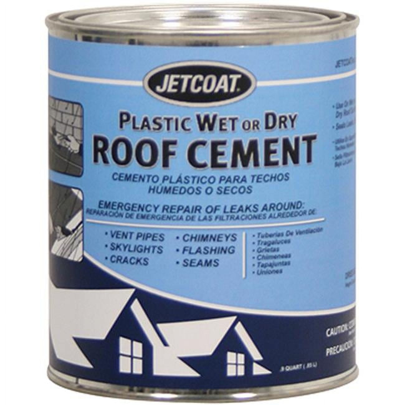 Jetcoat Roof Cement, 61714, Black Wet or Dry Roof Coating, 1 qt ...