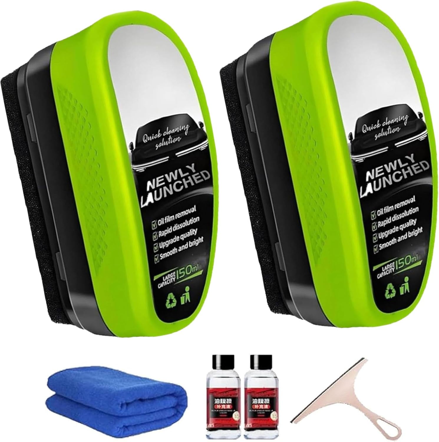 Jetdryshop Glass Cleaner, 2025 Upgraded Automotive Oil Film Cleaning ...